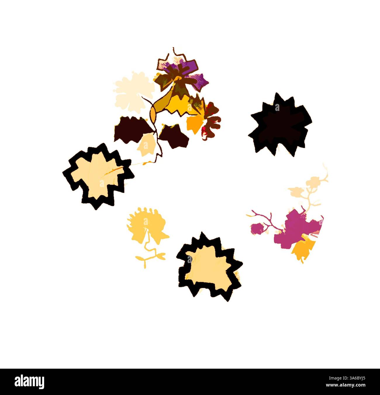 Floral shapes in various colors Cut Out Stock Images & Pictures - Alamy