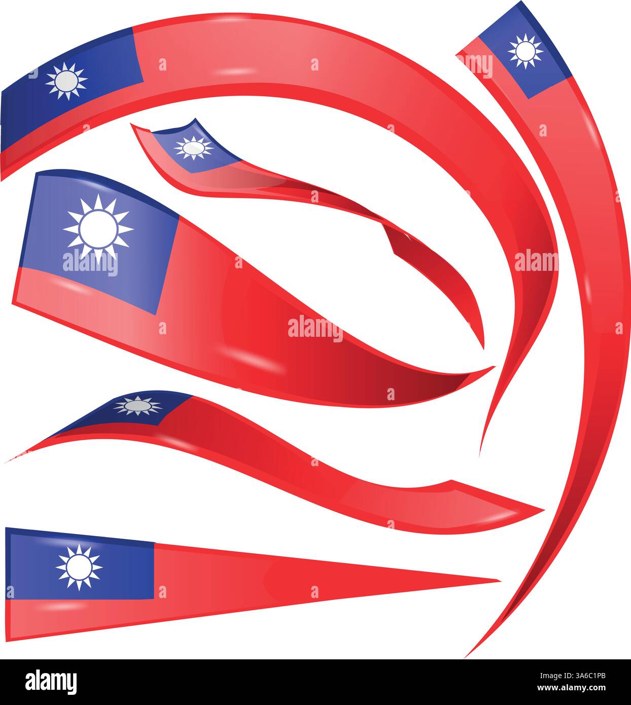 Flag set elements of taiwan. isolated on white background vector ...