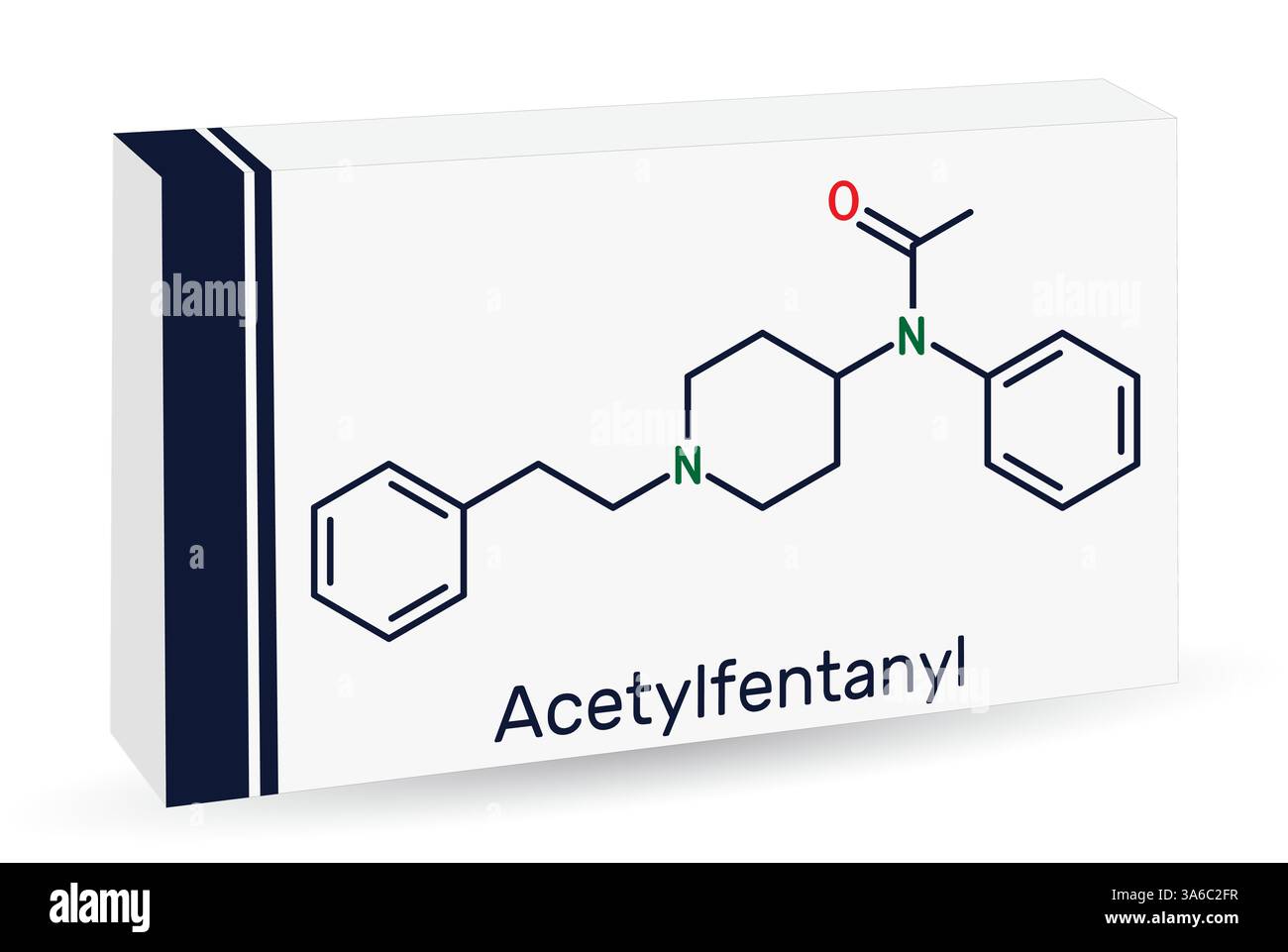 Acetylfentanyl molecule. Synthetic opioid analgesic from the fentanyl ...