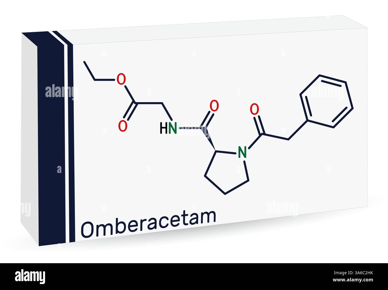 Omberacetam molecule. Synthetic nootropic compound from the racetam ...