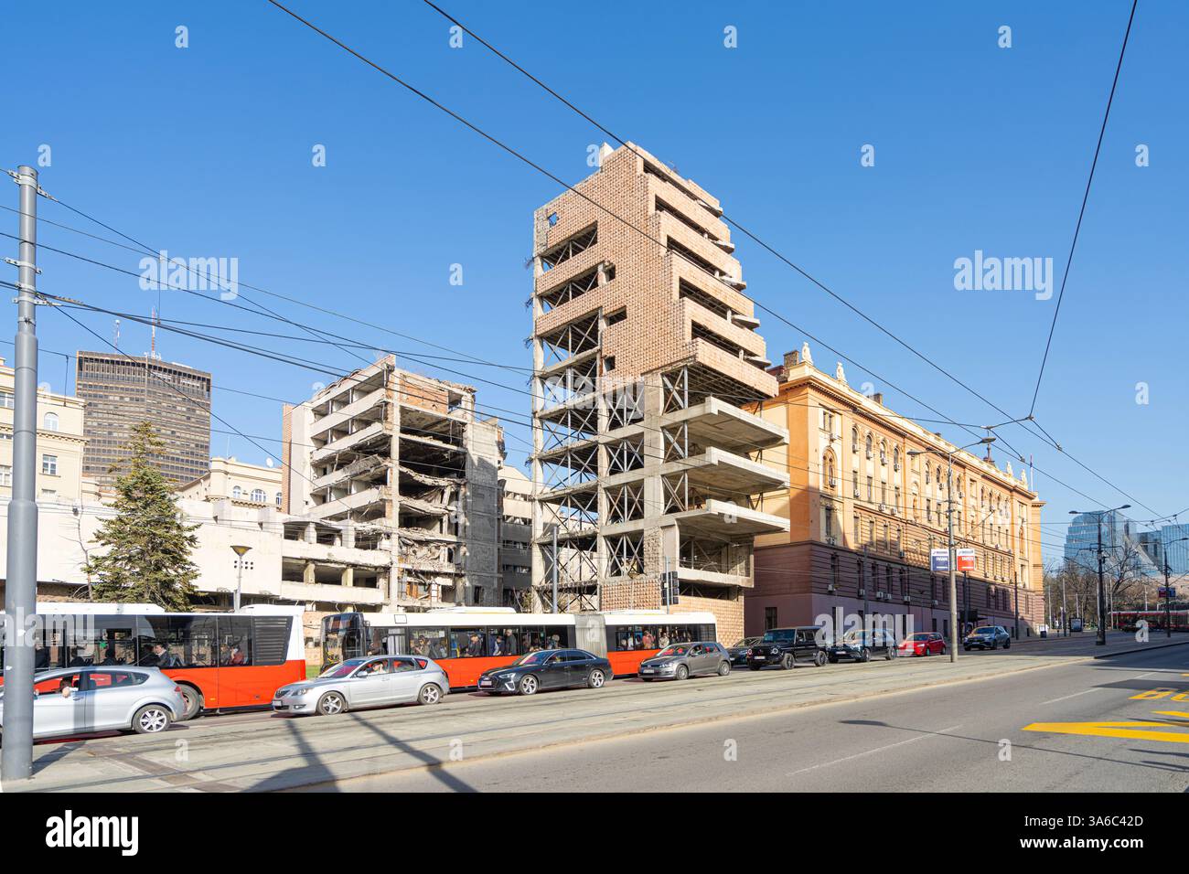 Belgrade, Serbia. March 21 2025. the buildings housing the Federal ...