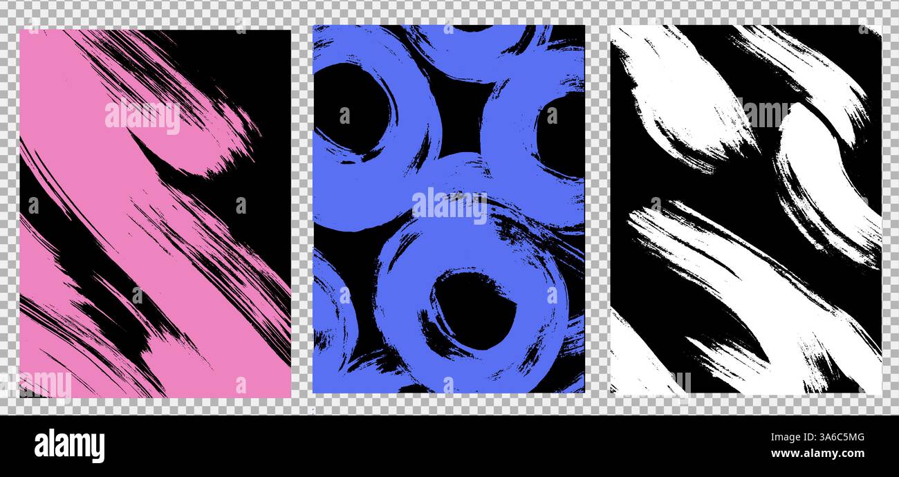 Abstract brush paint backgrounds. Vintage grunge posters. Vector ...