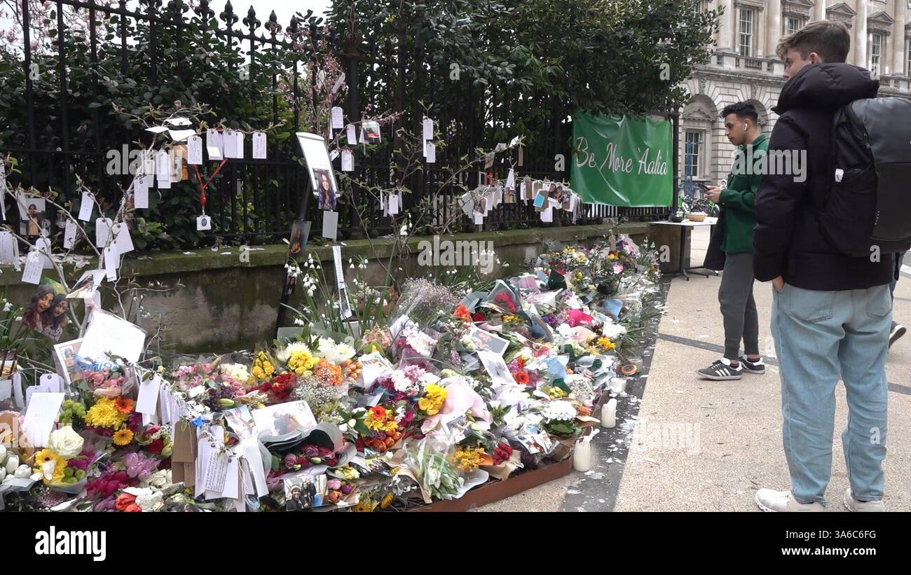 Screen grab taken from PA Video of a vigil for Aalia Mahomed, who was ...