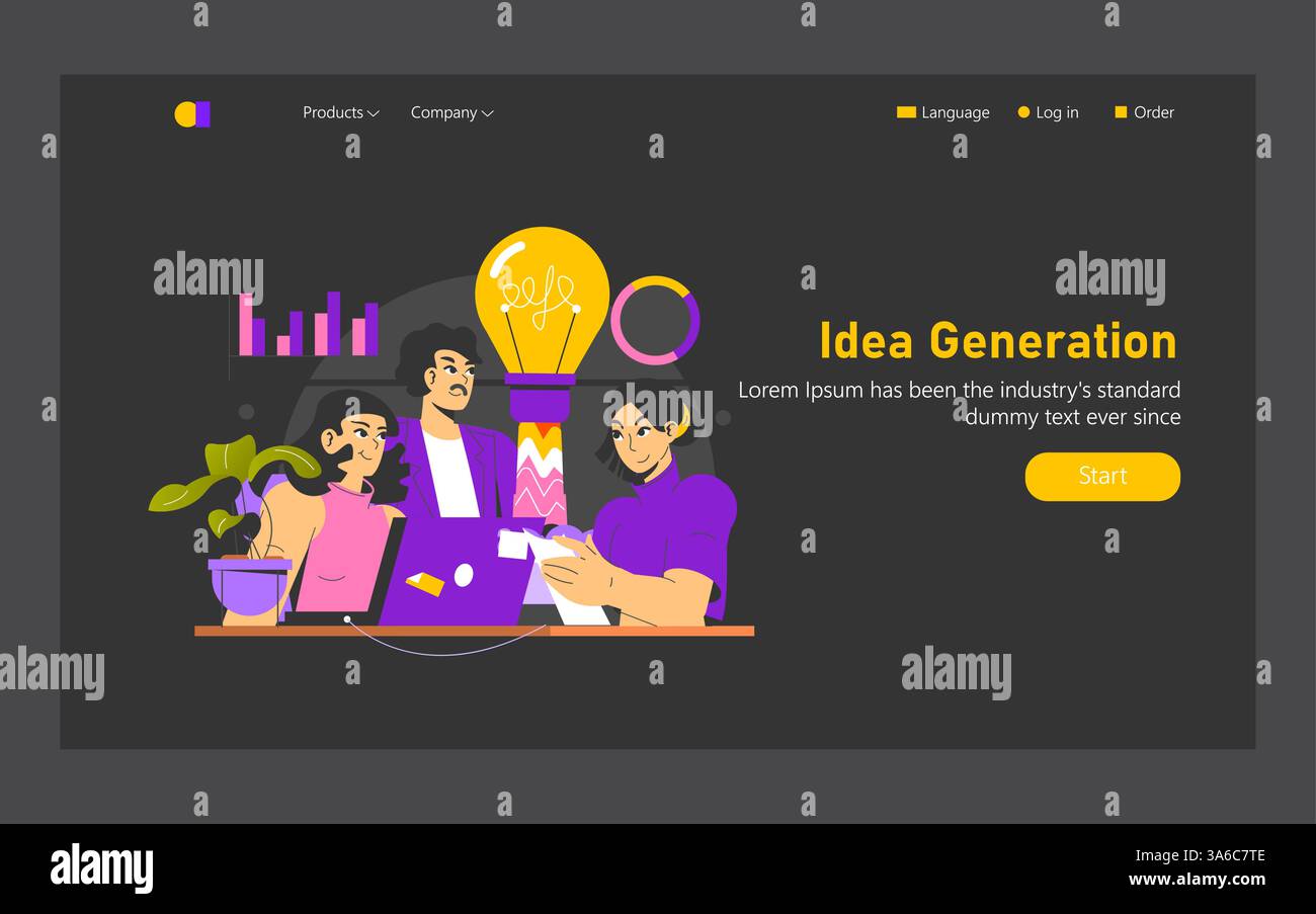 Motivation concept. Focuses on generating innovative ideas in a ...