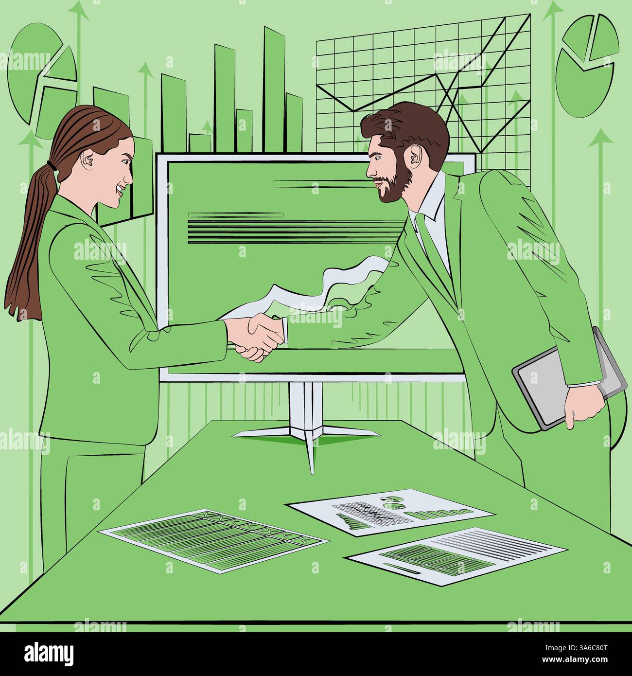 Woman meeting man executive Stock Vector Images - Alamy