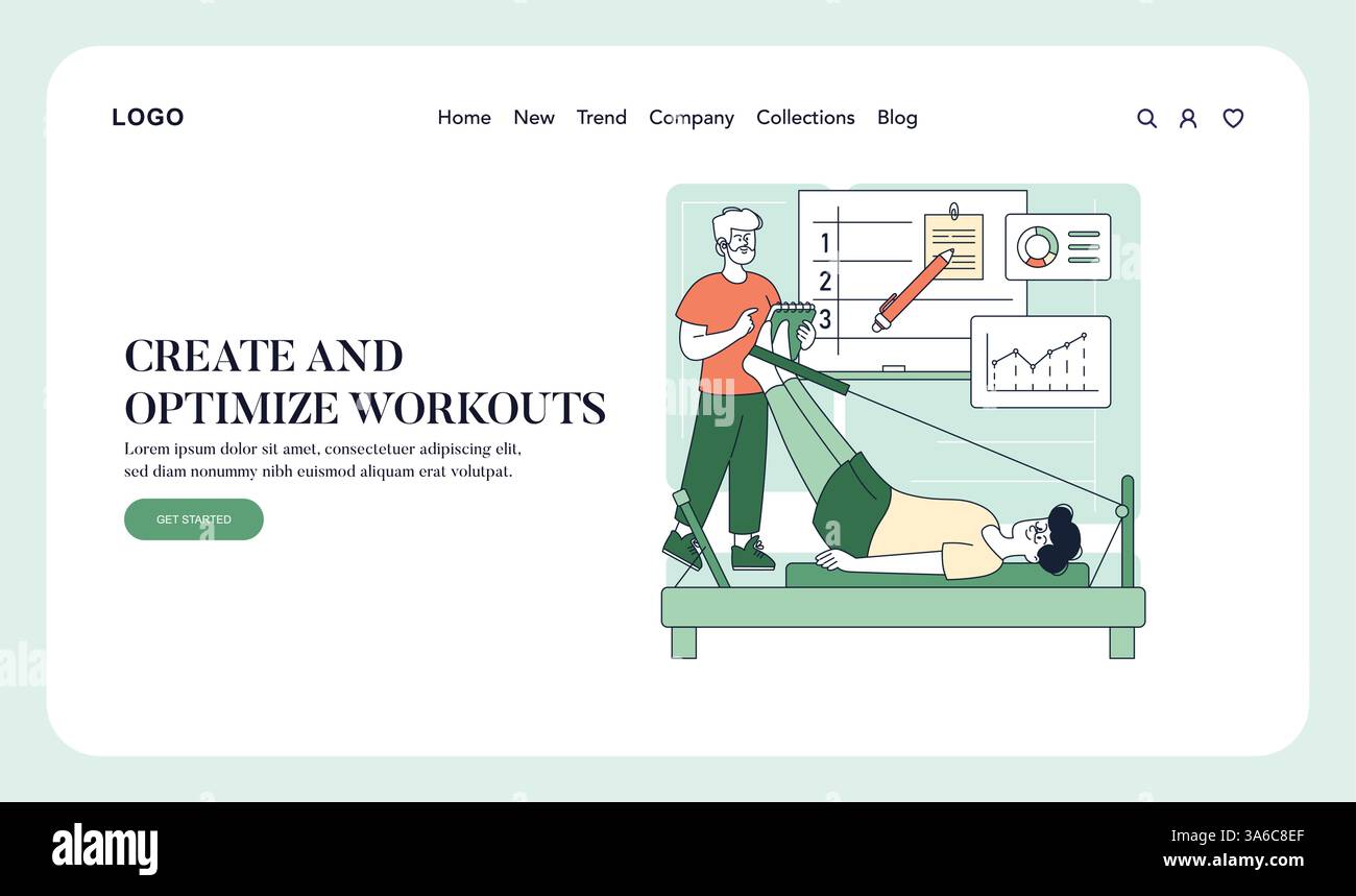 Pilates training environment with an instructor and a student on a ...