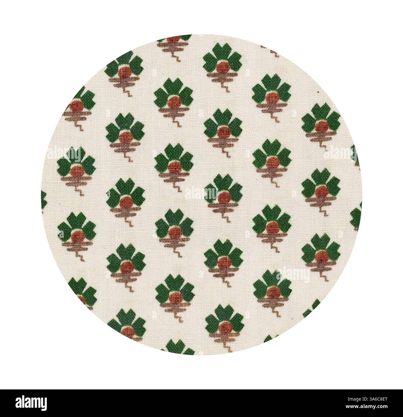 A repeating pattern featuring stylized green oak leaves and acorns ...