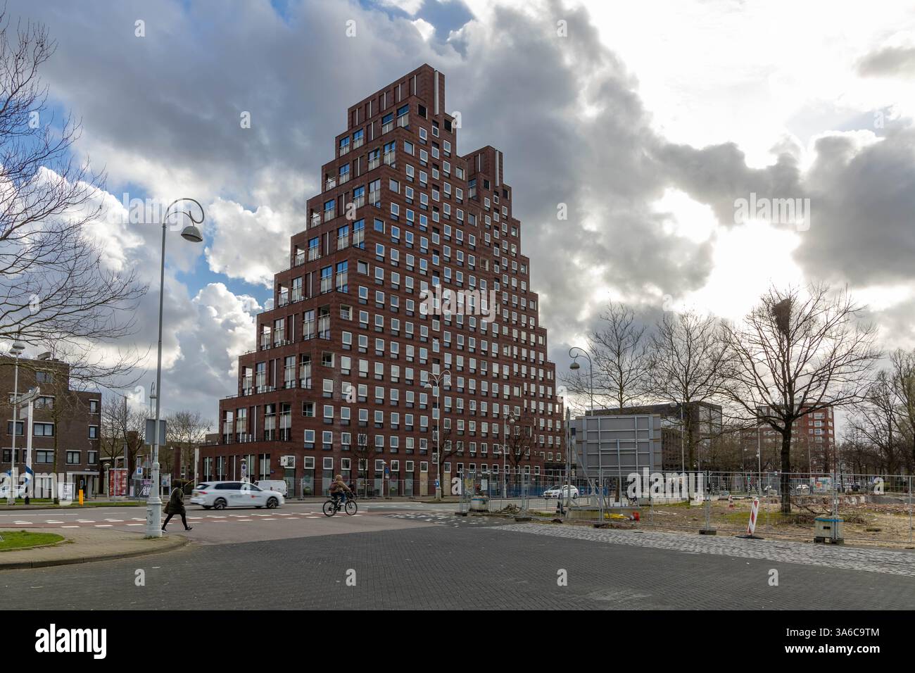 De Piramides. Two pyramid shaped apartment buildings in Amsterdam West ...