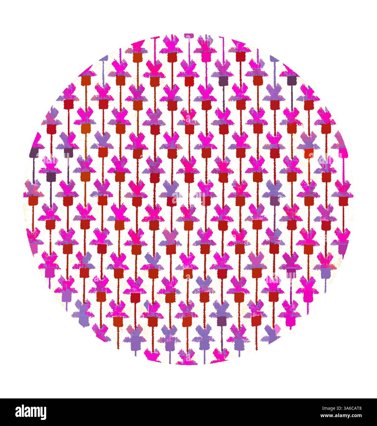 Vibrant pattern of stylized flowers in shades of pink hi-res stock ...