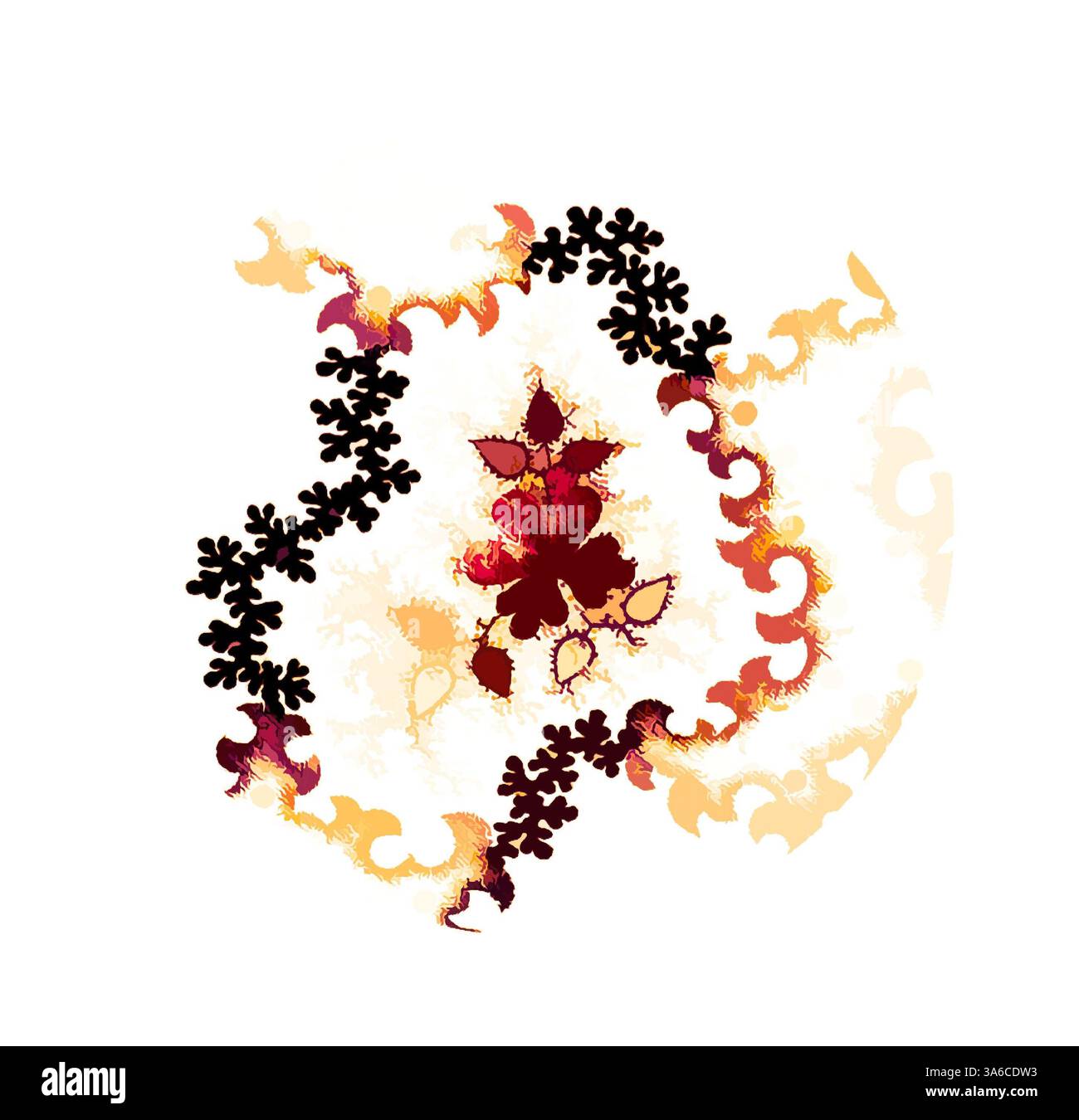 A vibrant, intricate design featuring swirling patterns and a blend of ...