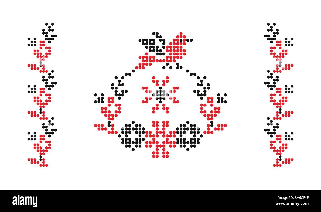 Traditional southern Ukraine embroidery art pattern, ethnic botanic and ...