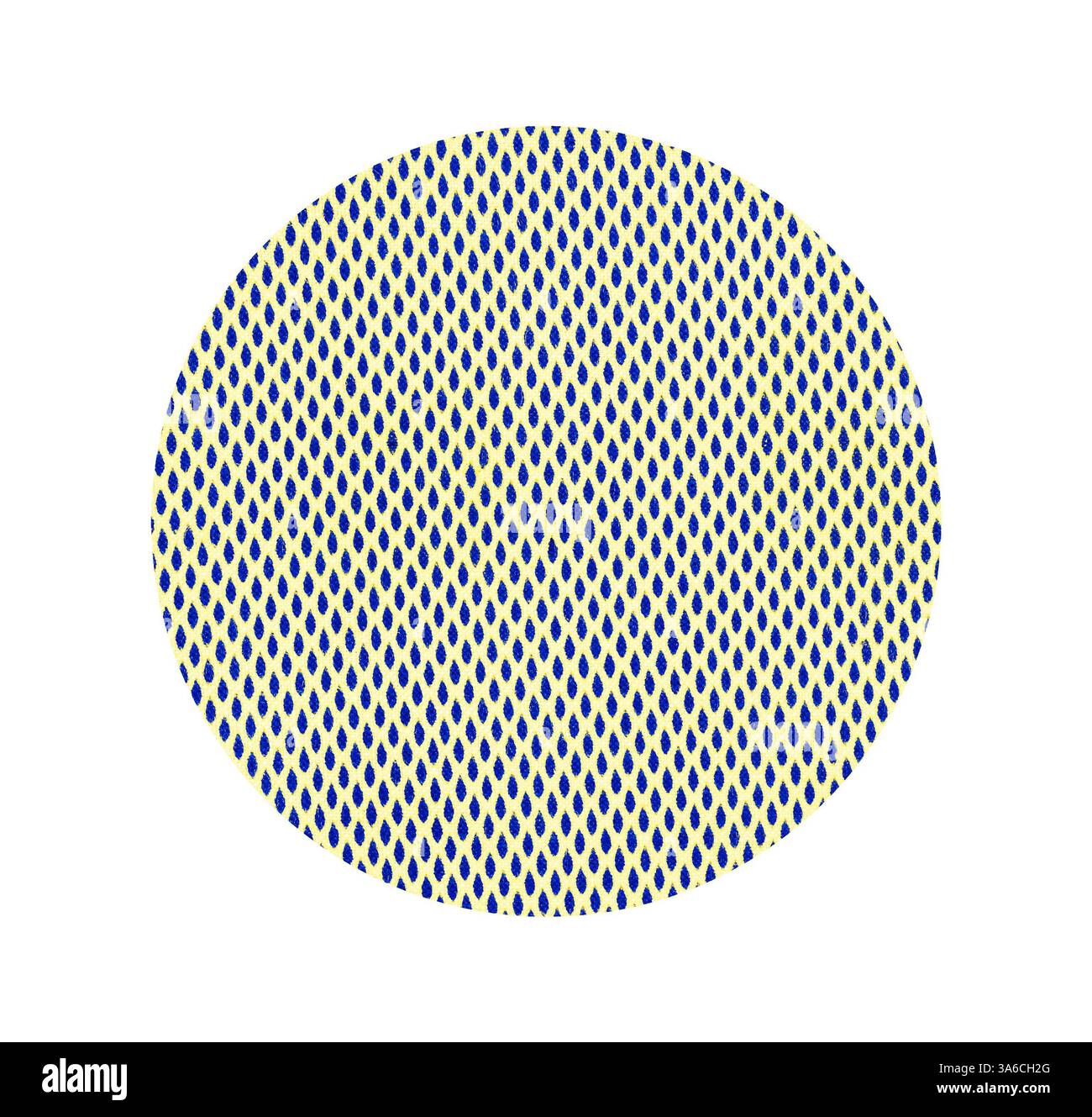 An oval pattern featuring a repeating design of blue teardrop shapes ...