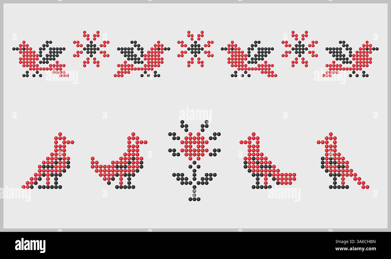 Traditional southern Ukraine vyshyvanka embroidery and beads pattern ...