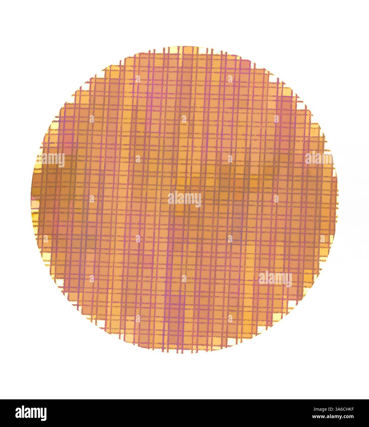 A circular design featuring a textured pattern of intersecting lines in ...