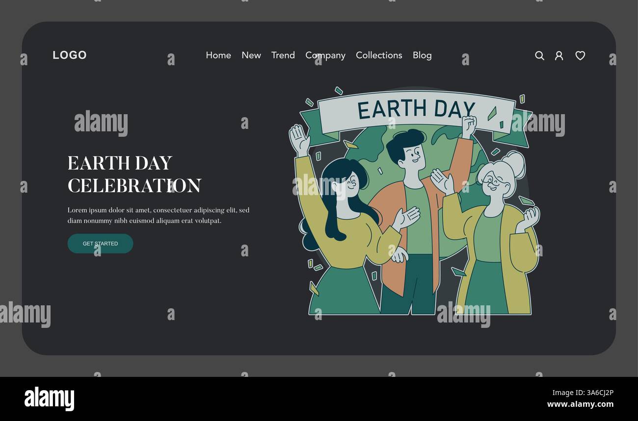 Earth Day Celebration. Group of diverse people joyfully participating ...