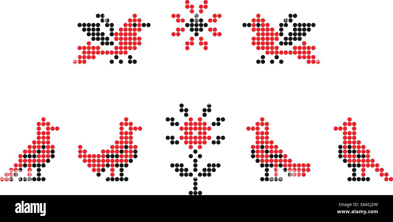 Traditional southern Ukraine vyshyvanka embroidery and beads pattern ...