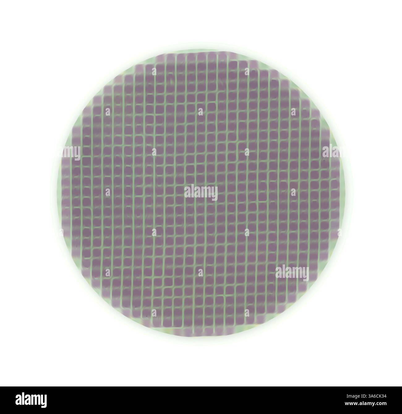 A textured circular surface featuring a grid-like pattern ...