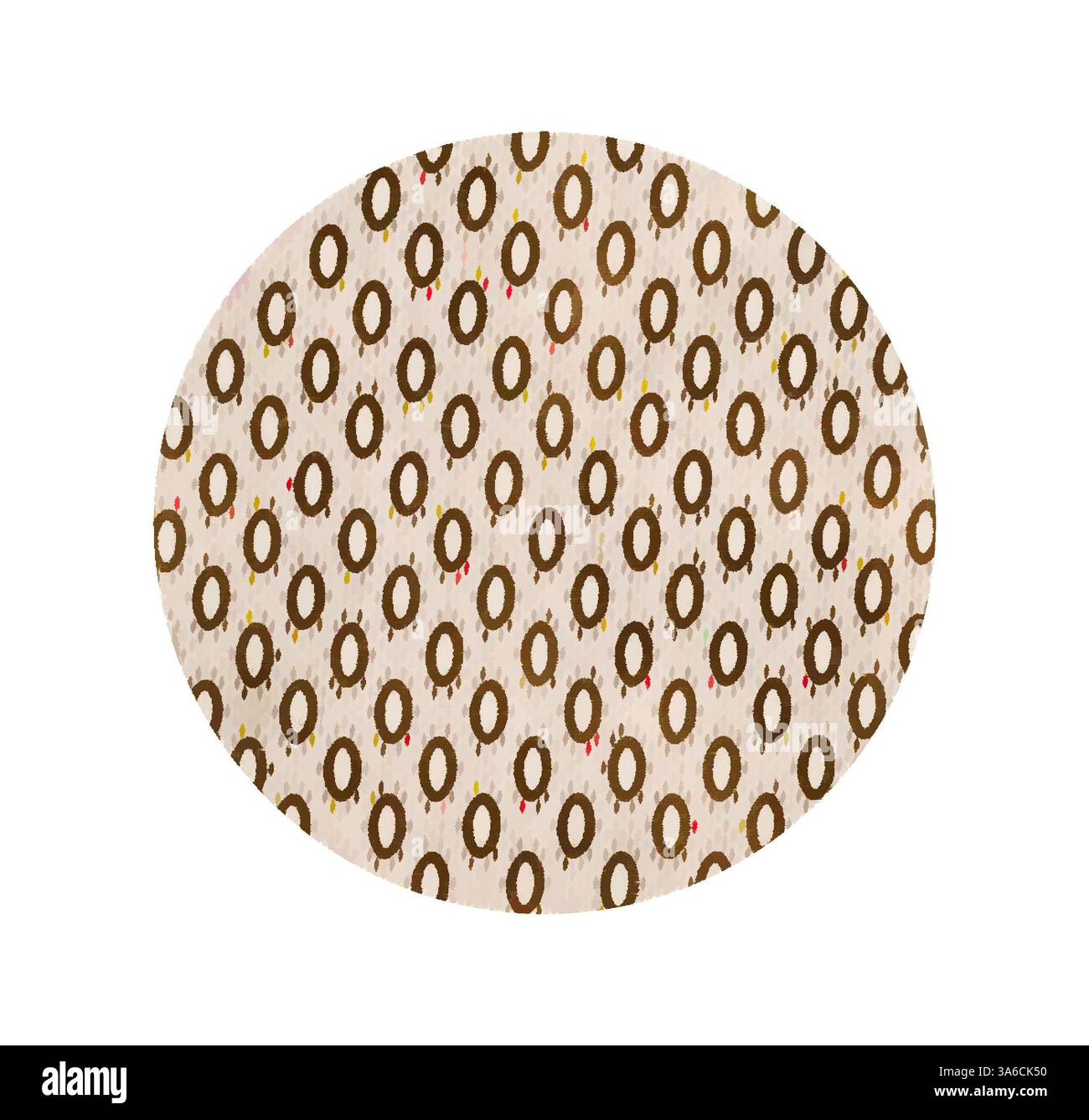 A circular design featuring a repeating pattern of brown ovals on a ...