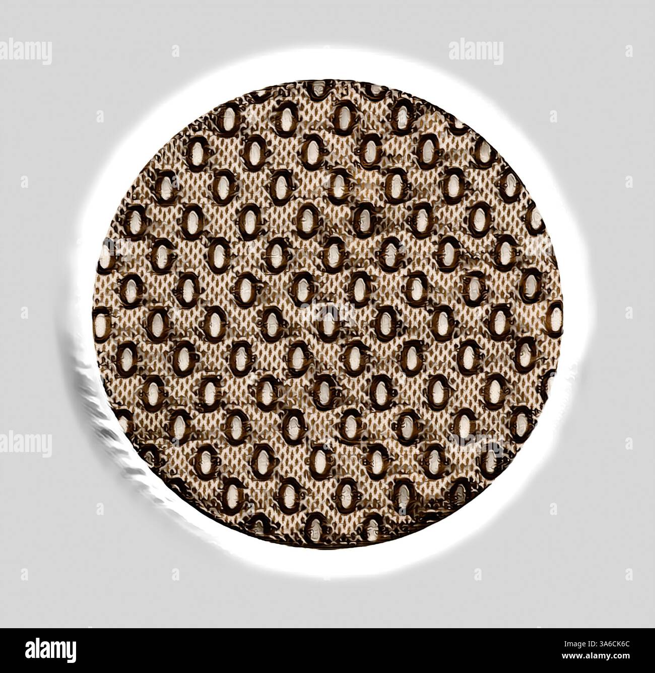 A circular pattern featuring a repetitive design of oval shapes ...