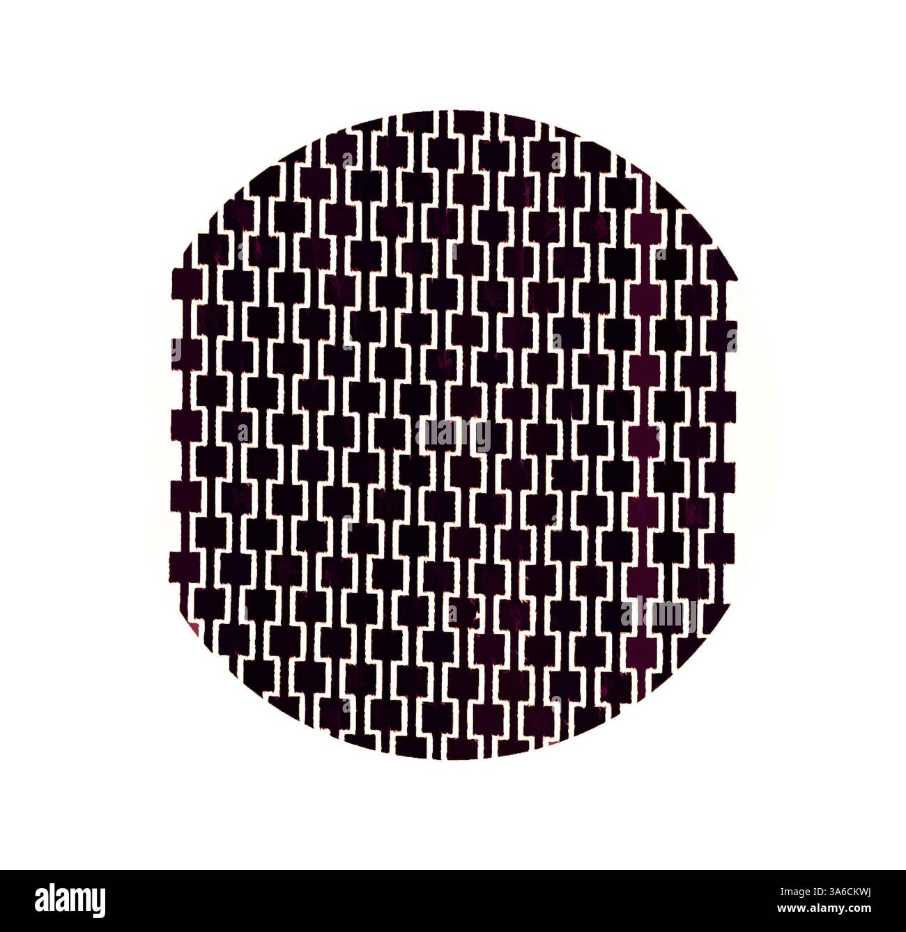 A circular design featuring a repetitive pattern of connected ...
