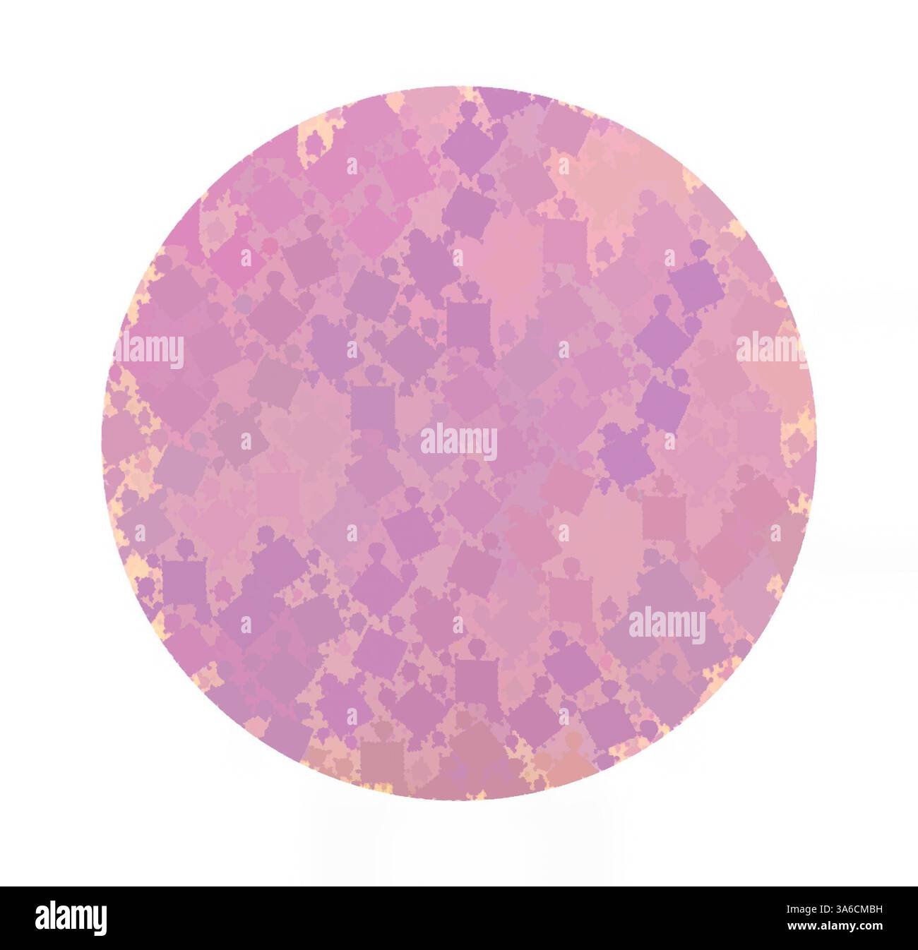 A circular design featuring a soft, abstract pattern of overlapping ...