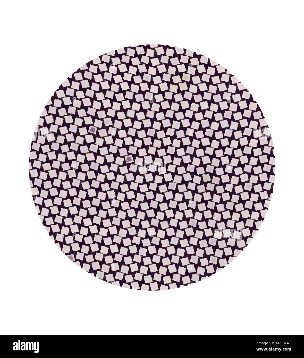 A circular design featuring a repetitive geometric pattern composed of ...