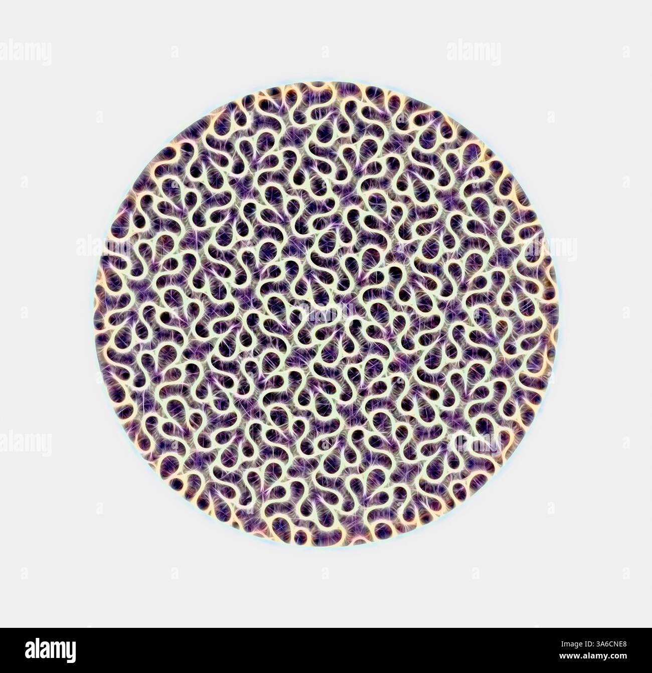 A mesmerizing circular pattern featuring intricate swirls and loops ...