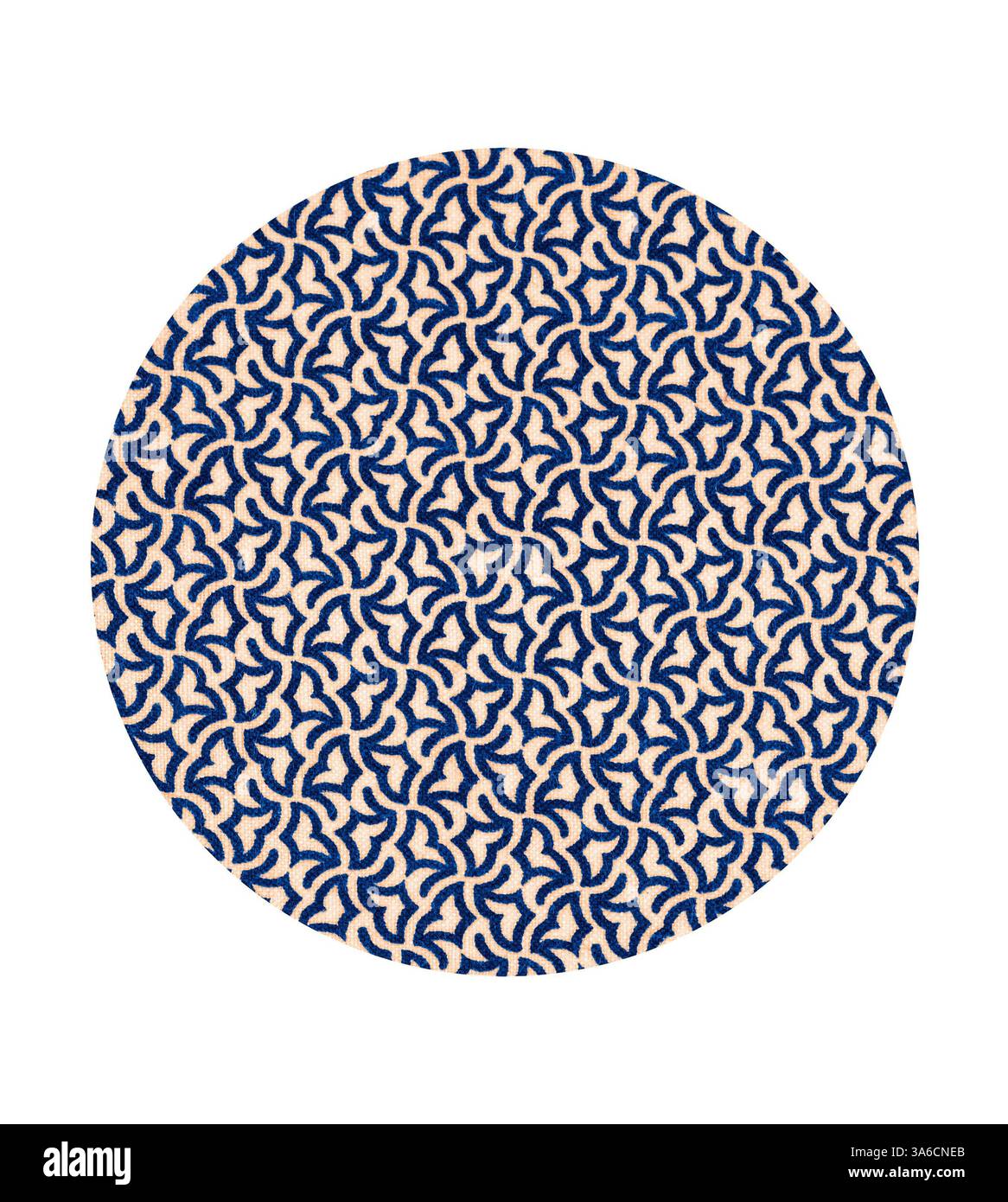 A circular design featuring a repeating pattern of intertwining shapes ...