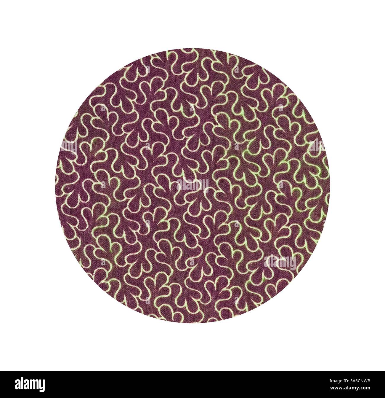 A circular design featuring a repeating organic pattern in shades of ...