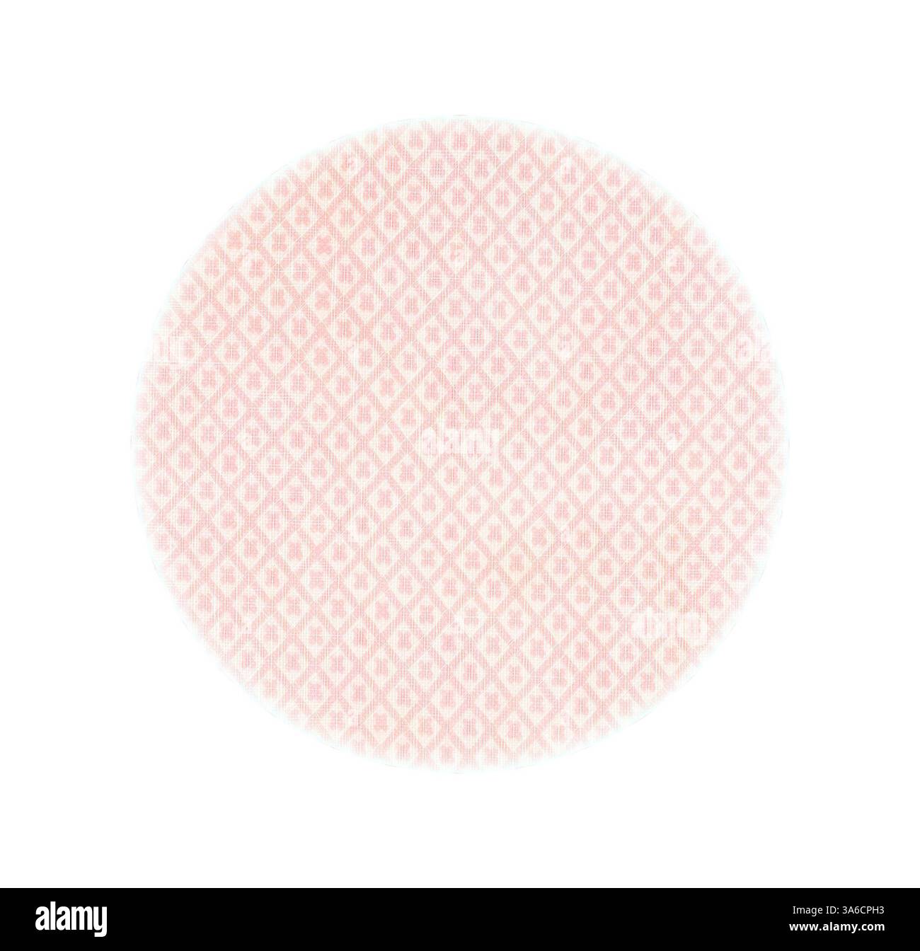 A soft, circular textile featuring a delicate pattern of diamonds in ...