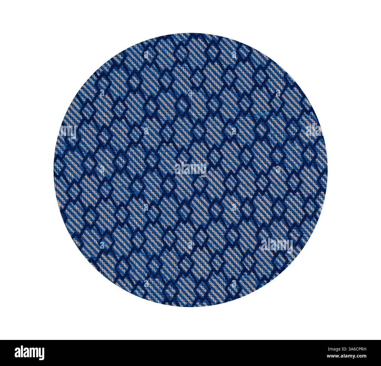 A circular textile pattern featuring an intricate design of ...