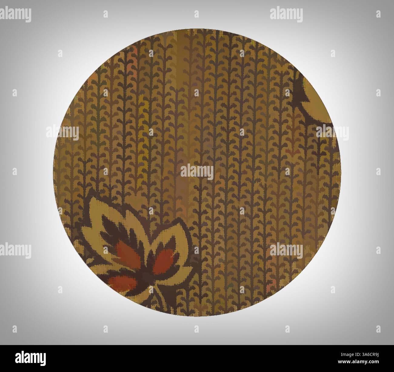A circular surface adorned with intricate floral patterns and ...