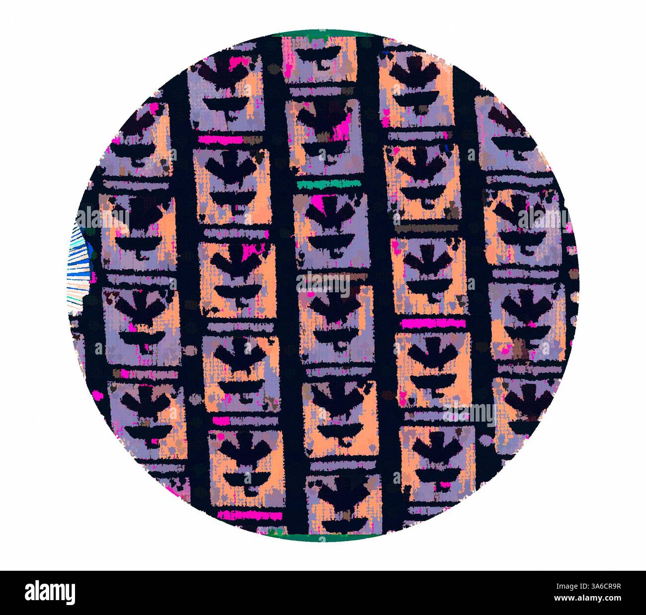 Repeated design of stylized motifs in bold colors hi-res stock ...