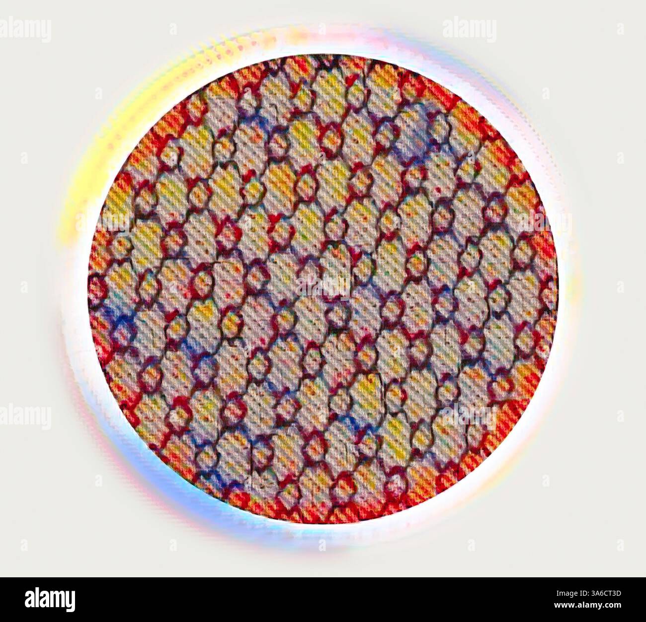 A circular pattern featuring an intricate design of interlocking shapes ...