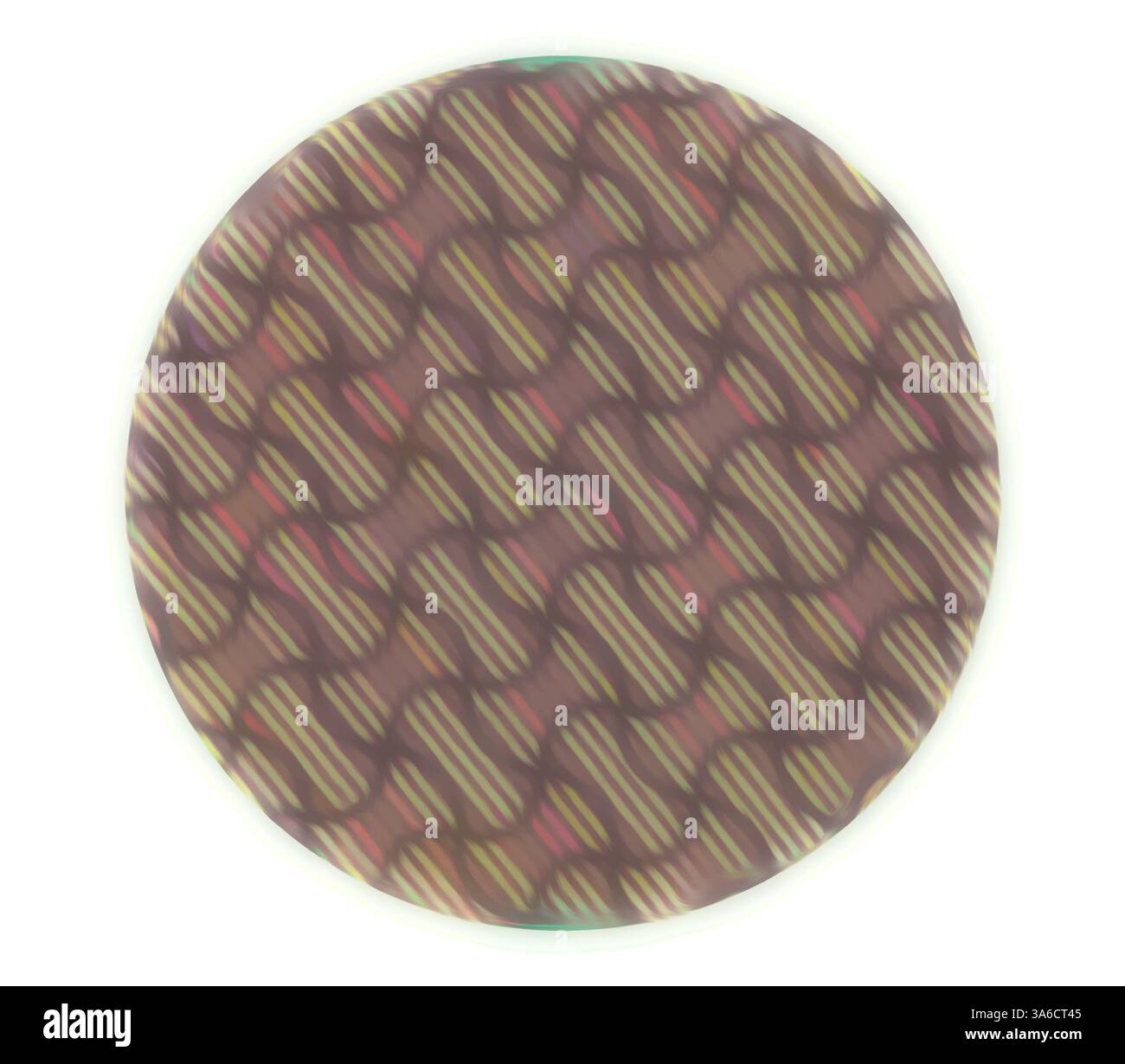 A circular design featuring a repetitive pattern of interlocking shapes ...