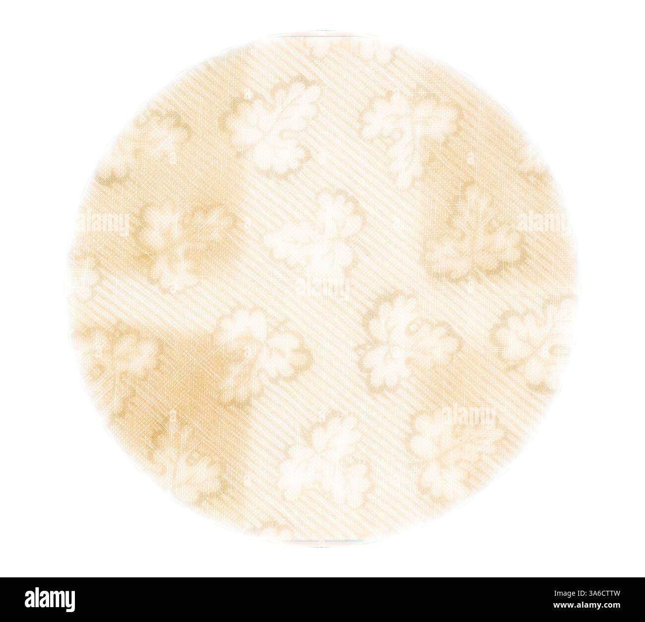 A circular design featuring a subtle pattern of leaves interspersed ...
