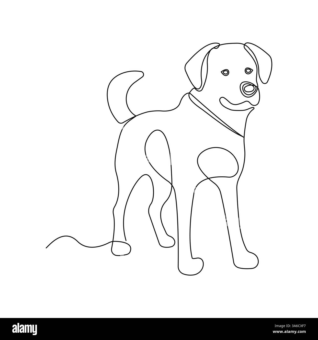 Dog pet animal continuous one line art drawing with dog icon simple ...