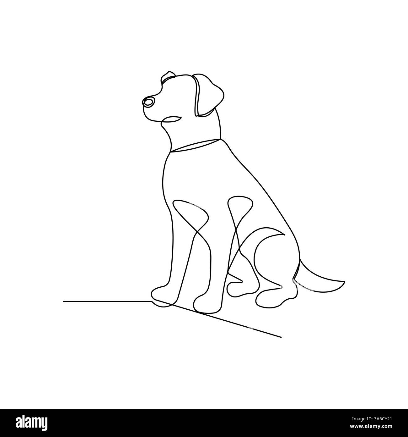 Dog pet animal continuous one line art drawing with dog icon simple ...