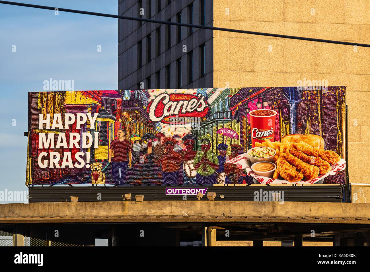New Orleans, Louisiana USA Feb. 28, 2025 Cane's billboard, outfront ...