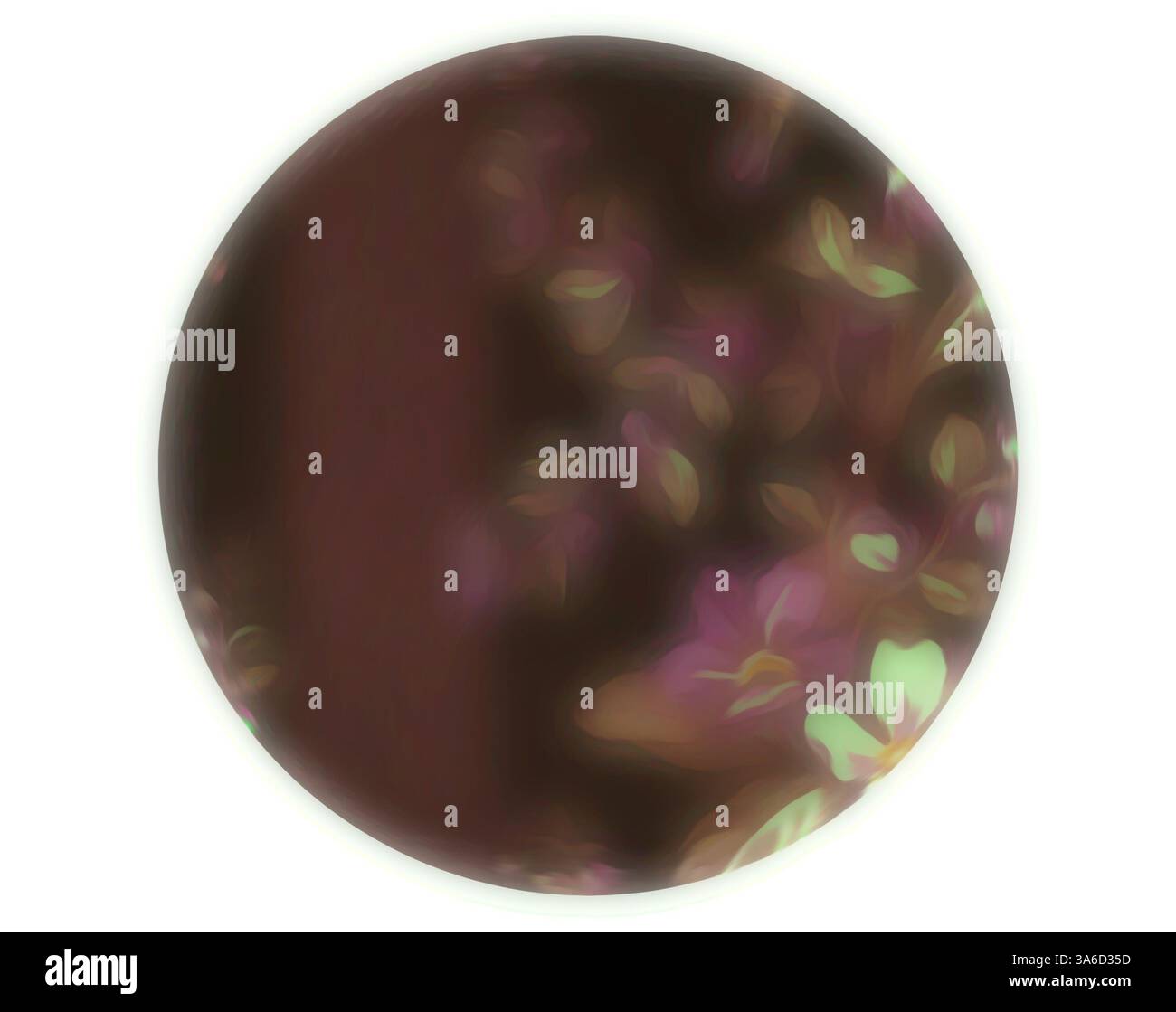A soft, dreamlike composition featuring blurred floral motifs in muted ...