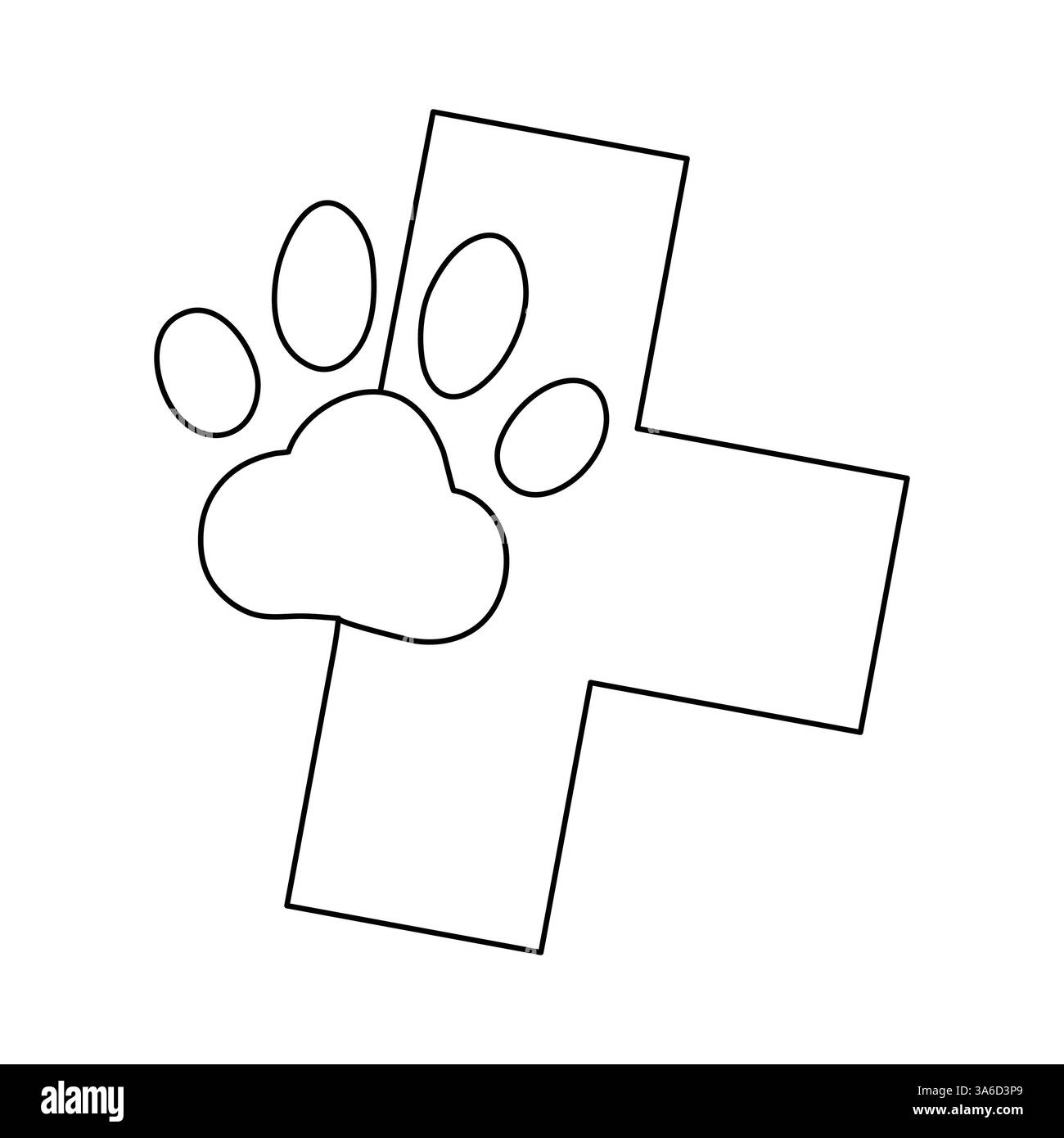 Dog paw foot print continuous one line drawing art vector design Stock ...