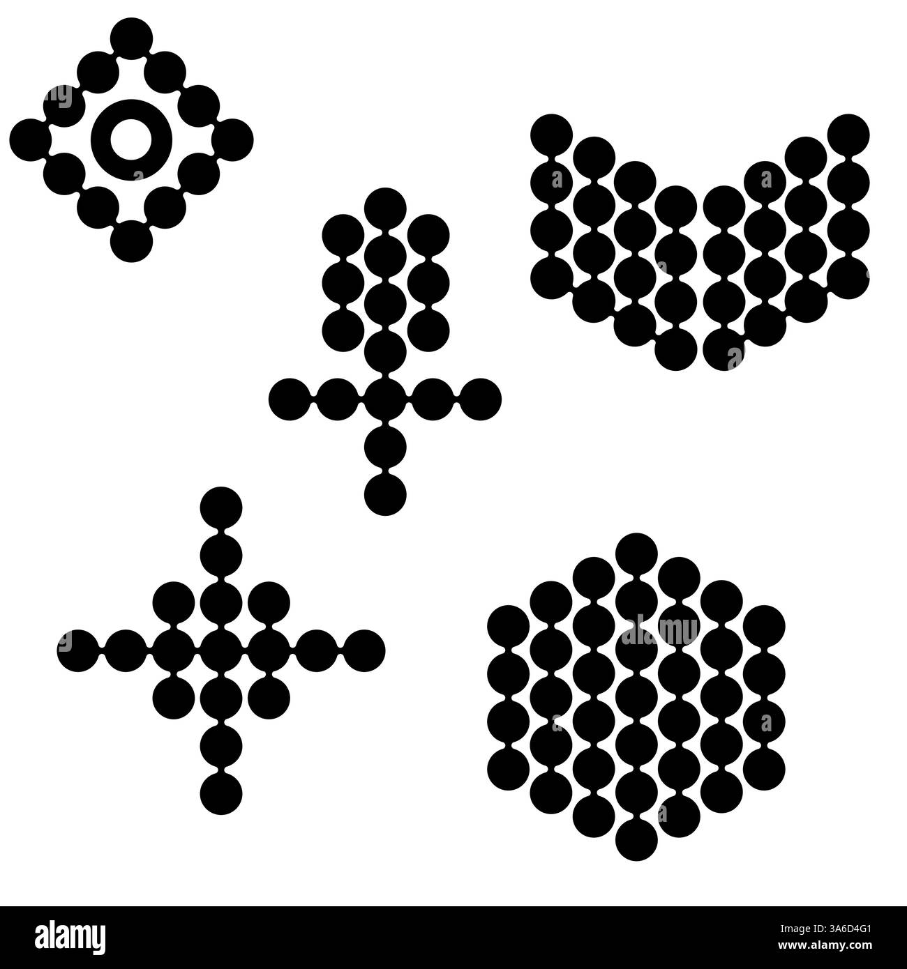 Vector Metaball Connect Dot Set. Molecule chain. Circle Shapes. Abstract Geometric Dots ...