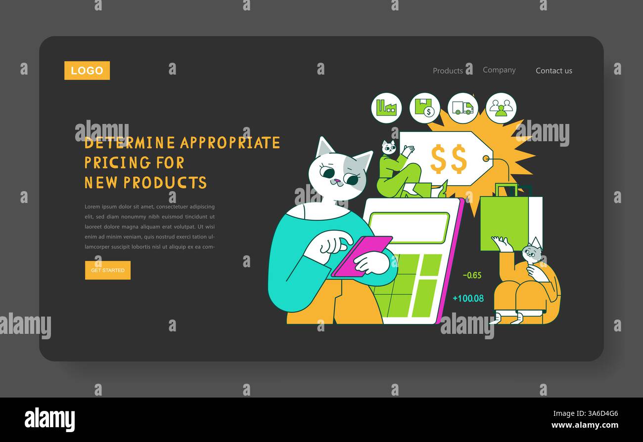 Product marketing illustration focusing on determining pricing ...