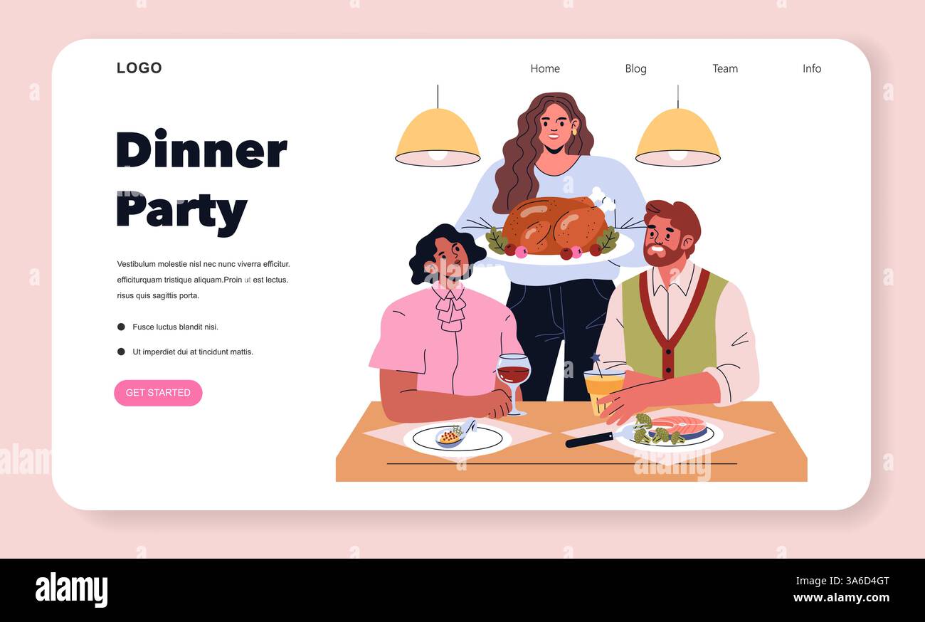 Dinner Party illustration. A cozy dinner gathering featuring friends ...