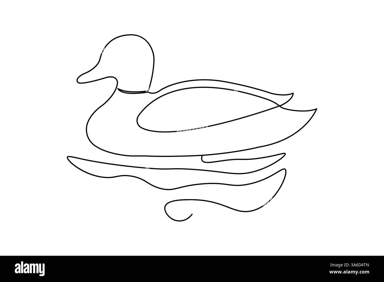 Duck continuous one line drawing of Animal Pets love concept abstract ...