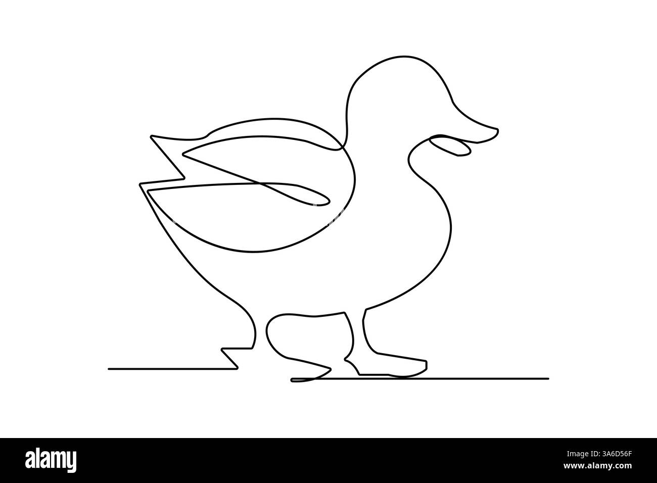 Duck continuous one line drawing of Animal Pets love concept abstract ...
