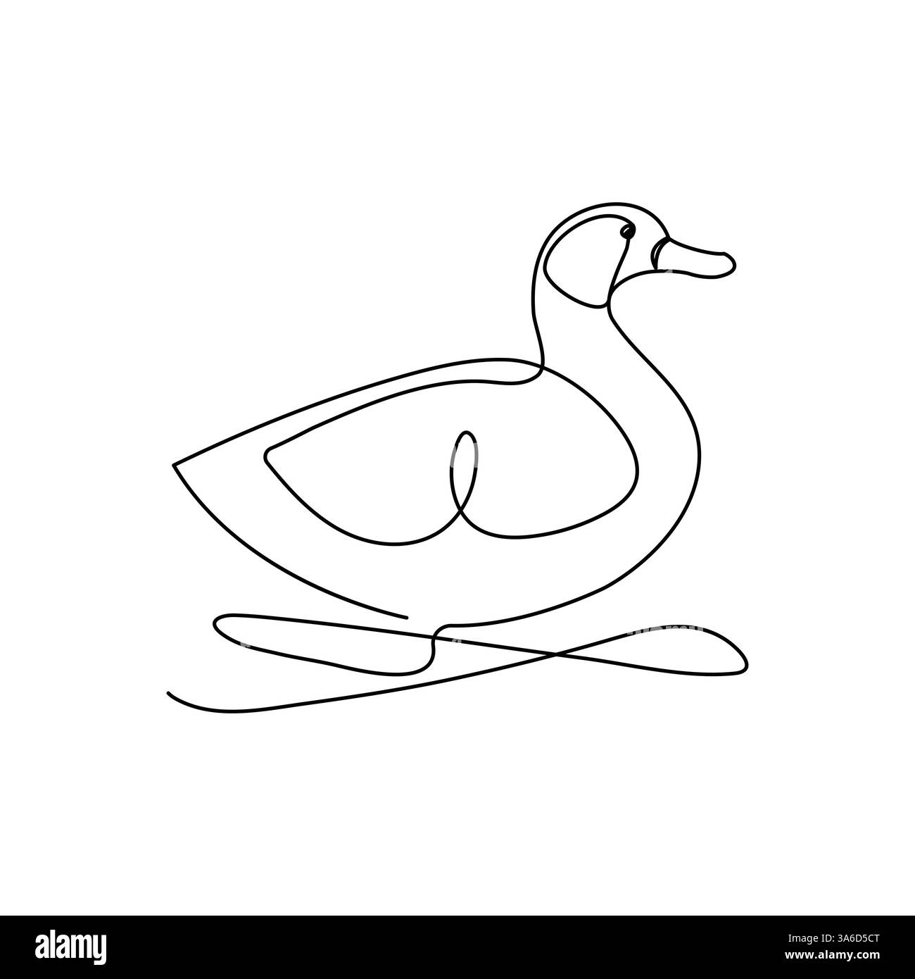 Duck continuous one line drawing of Animal Pets love concept abstract ...