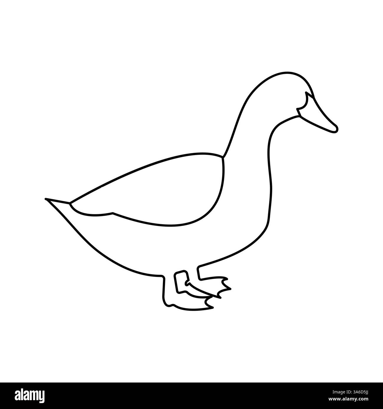 Duck continuous one line drawing of Animal Pets love concept abstract ...