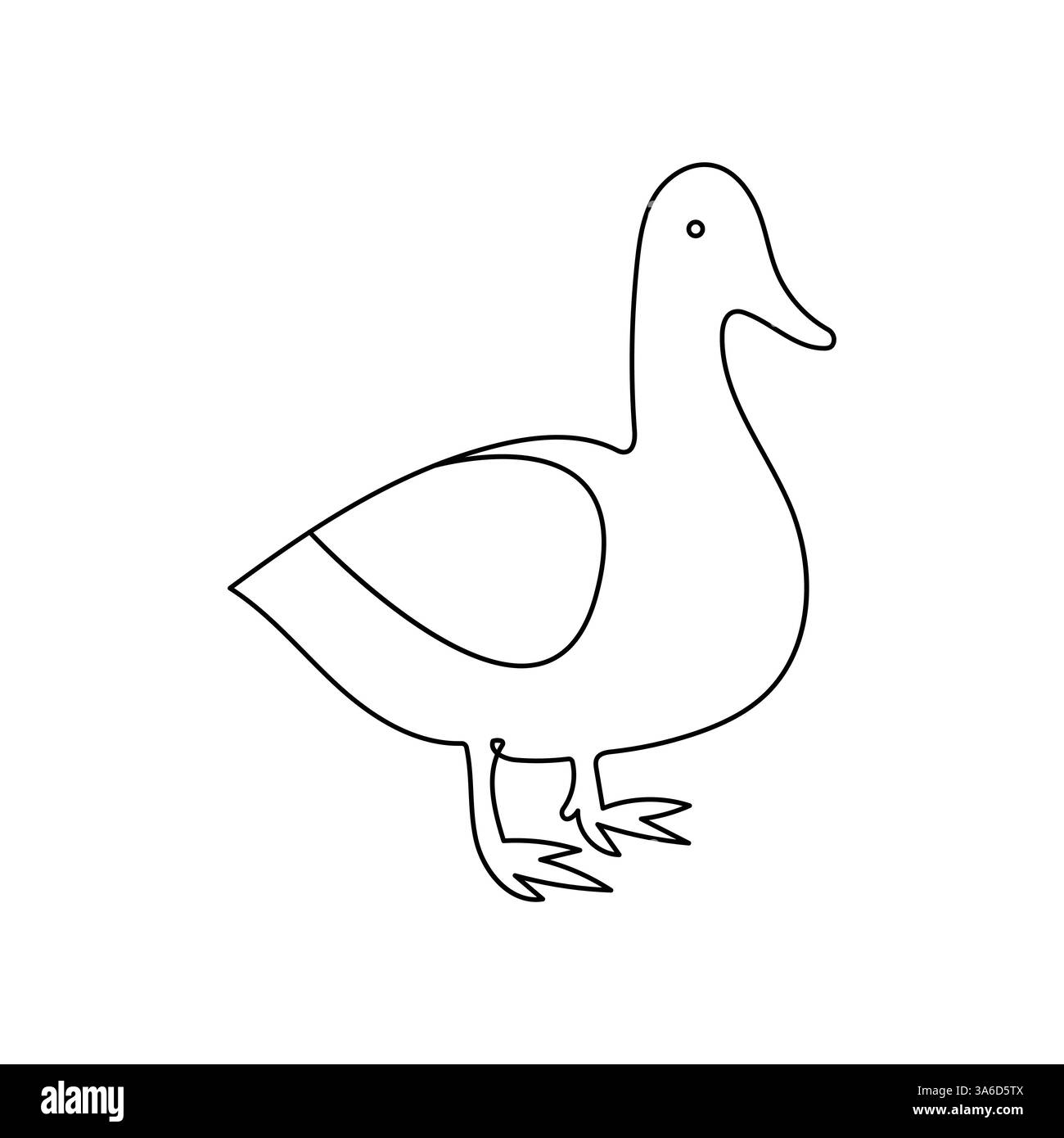 Duck continuous one line drawing of Animal Pets love concept abstract ...