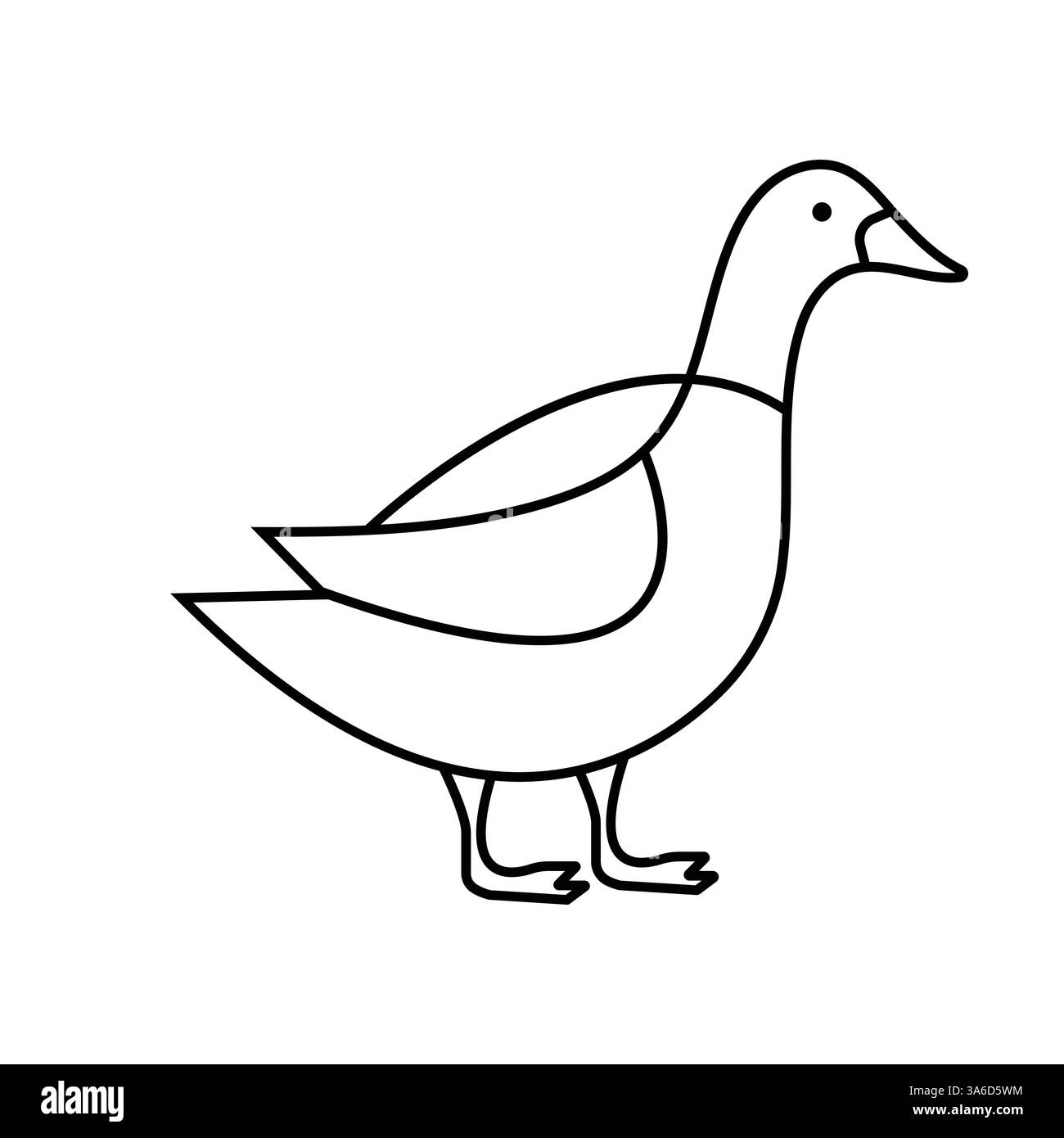 Duck continuous one line drawing of Animal Pets love concept abstract ...